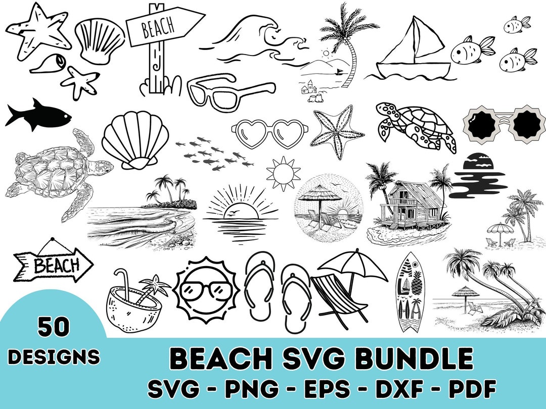 BEACH SVG Bundle, SUMMER Svg, Beach Clipart, Summer Cut Files for ...