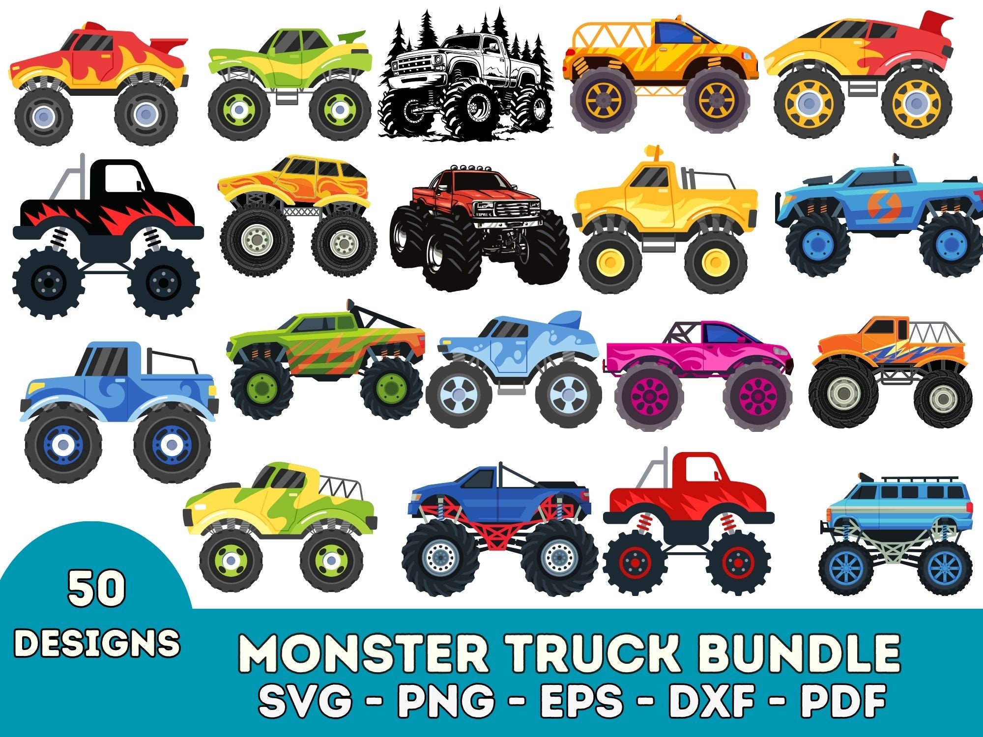 Monster Truck Svg, Layered Monster Truck Svg, Monster Truck Svg Files ...