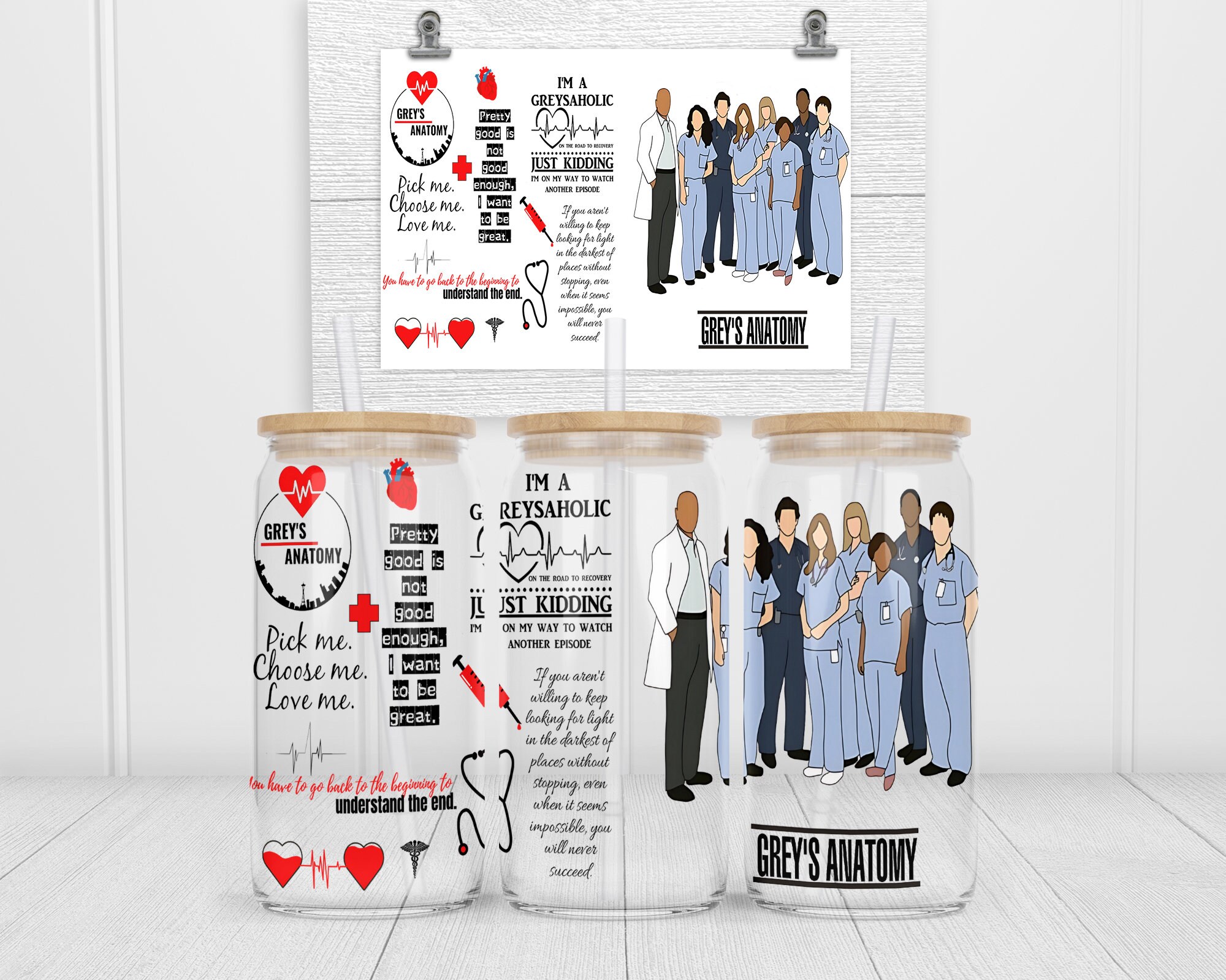 Greys Wrap, Anatomy Libbey Glass Can Wrap, Grey's 16oz Glass Can ...