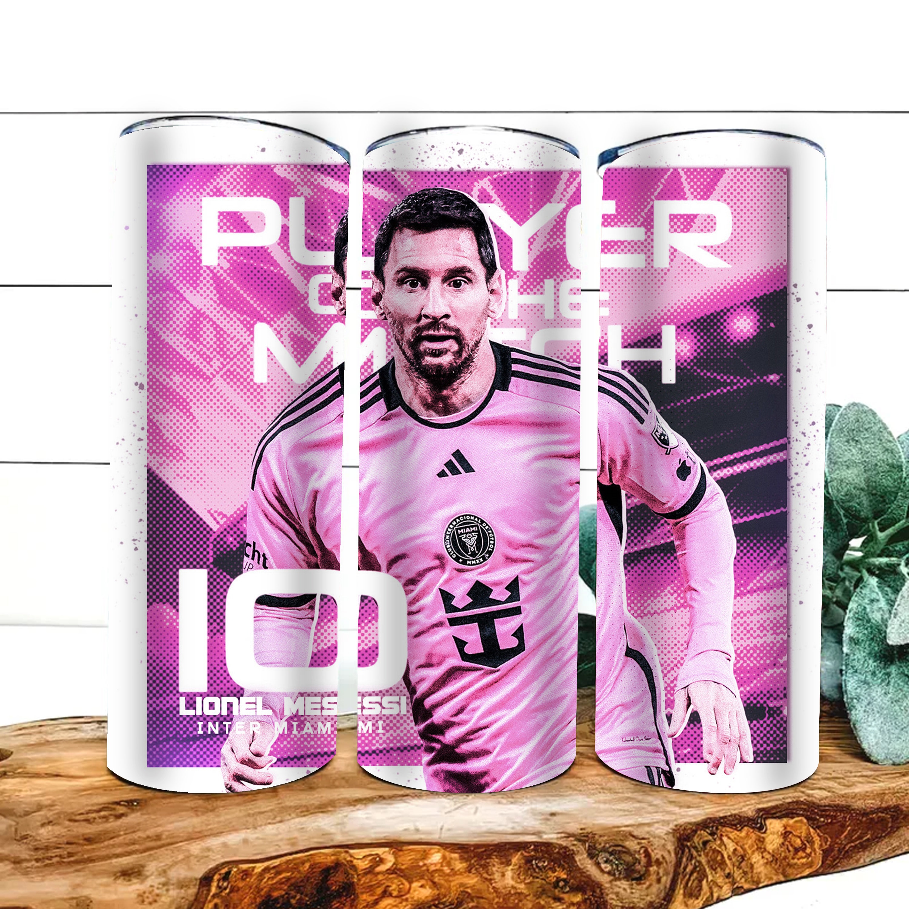 Lionel Messi 20oz Skinny Tumbler Wrap Design Sublimation, Miami 20oz ...