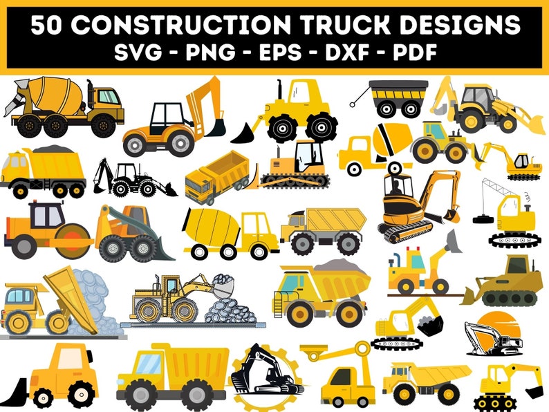 Construction Svg, Trucks Svg Files, Excavator Svg, Dump Truck Svg ...