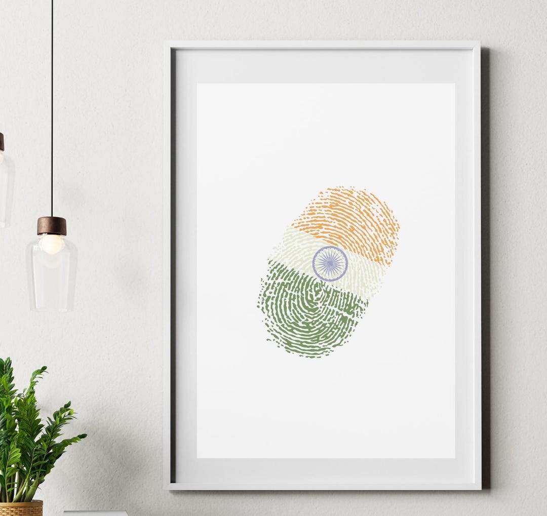 Indian Flag Fingerprint PDF Sublimation Design for Shirts, Mugs, and ...