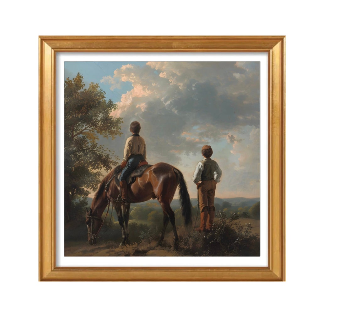 Vintage Landscape Style Oil Painting for Boys Bedroom Wall Decor ...