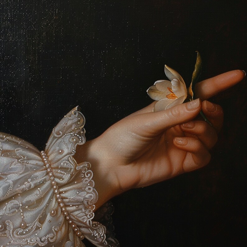 Moody Victorian Woman Hand Art Print Dark Aesthetic Decor, Baroque Wall ...