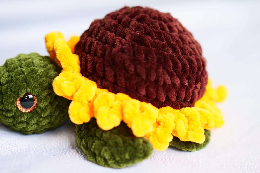Handmade Chenille Turtle Plush Toy Soft and Fluffy Customizable Stuffed ...
