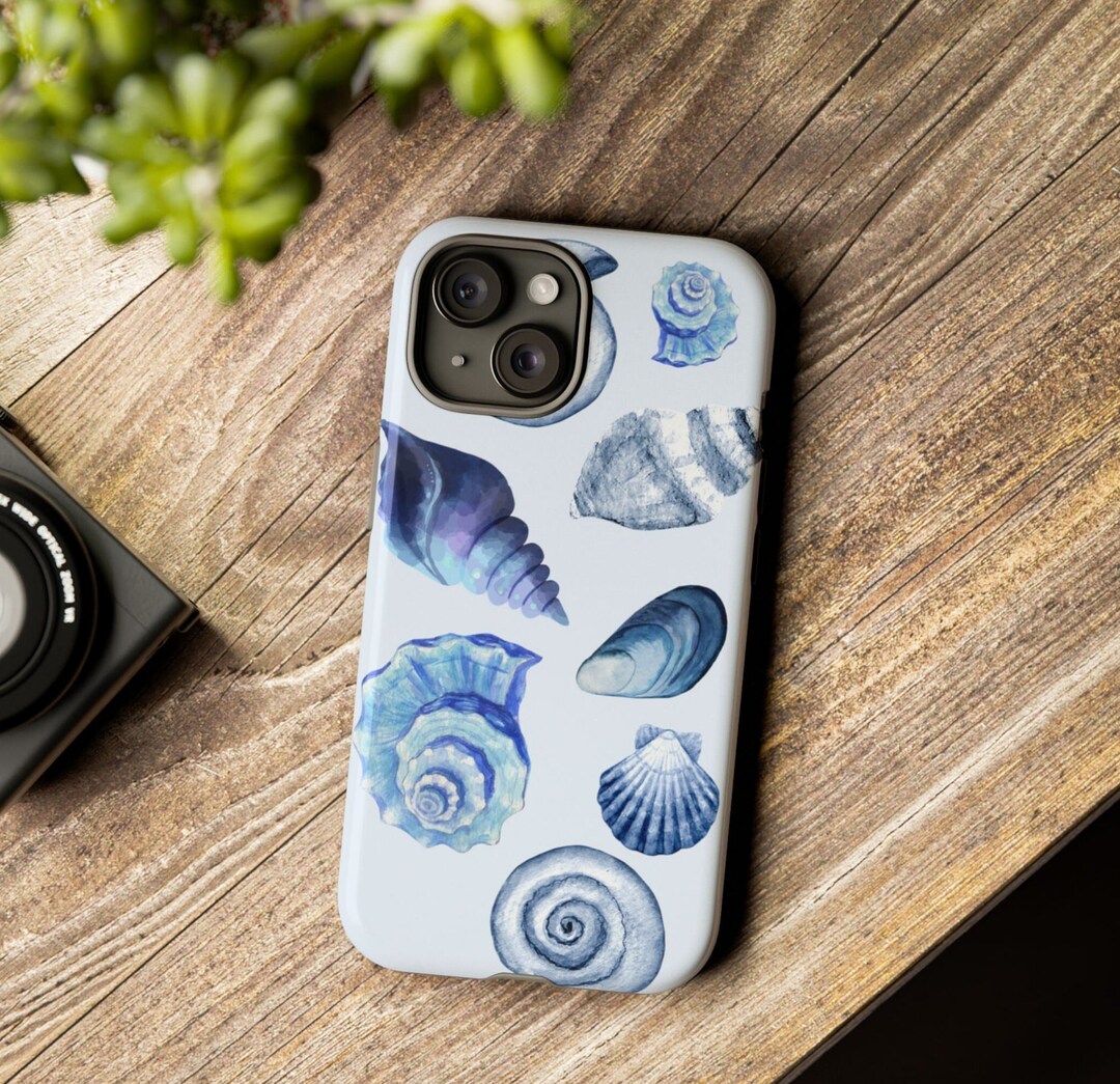Coastal Blue Seashells Collage Tough Case, Trendy Cases, Summer Vibes ...