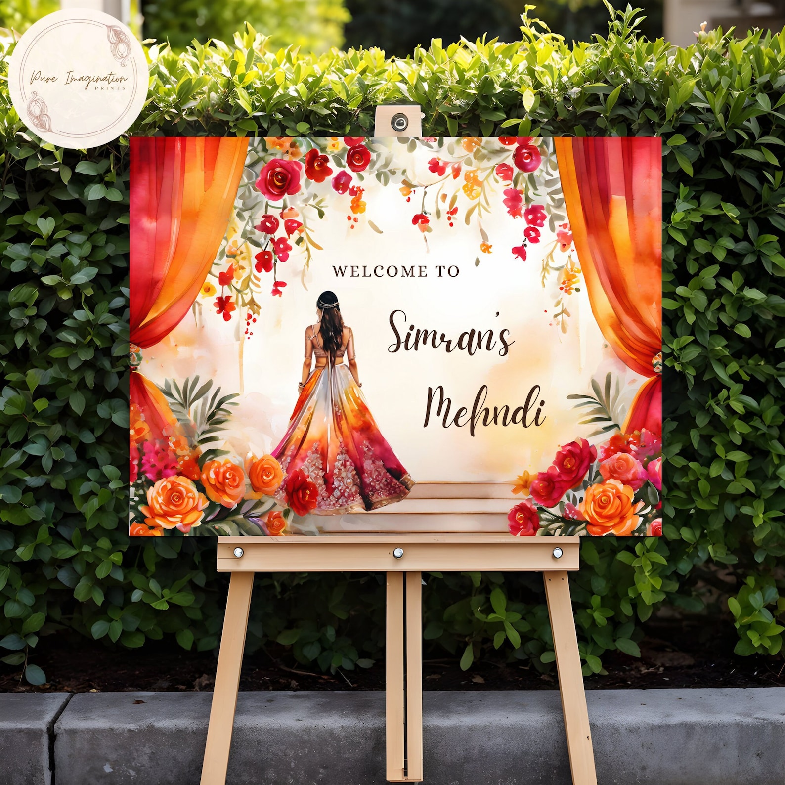 Mehndi Welcome Sign, Indian Wedding Decor, Indian Mehndi Event, Desi ...