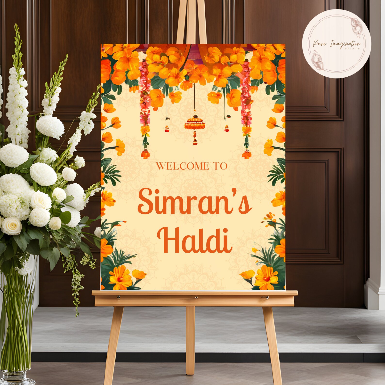 Haldi Welcome Sign, Indian Wedding Decor, Indian Haldi Event, Desi ...