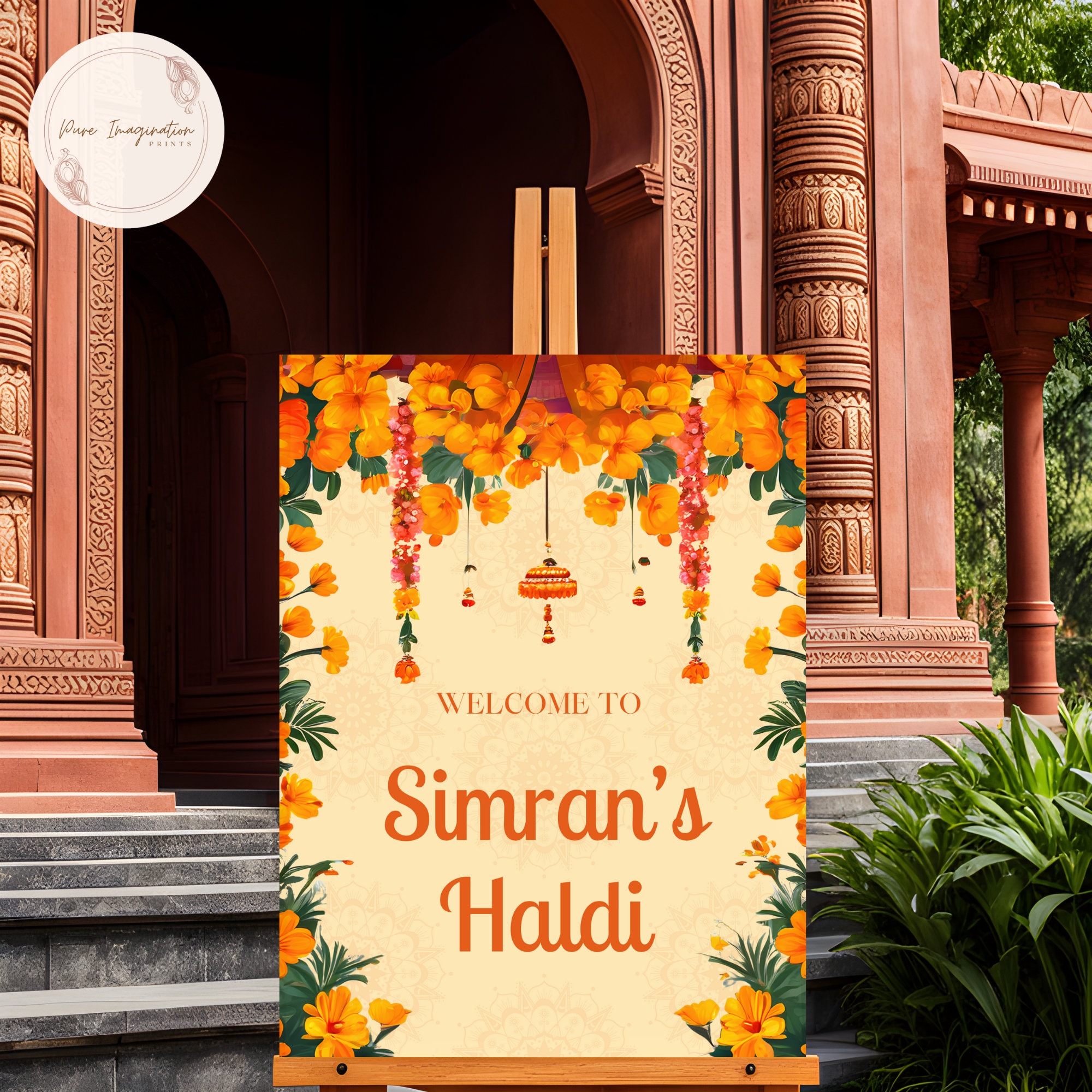 Haldi Welcome Sign, Indian Wedding Decor, Indian Haldi Event, Desi ...