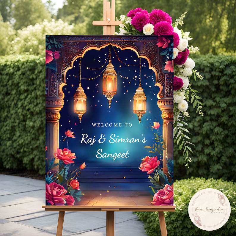Sangeet Welcome Sign, Indian Wedding Decor, Indian Sangeet Sign, Desi ...