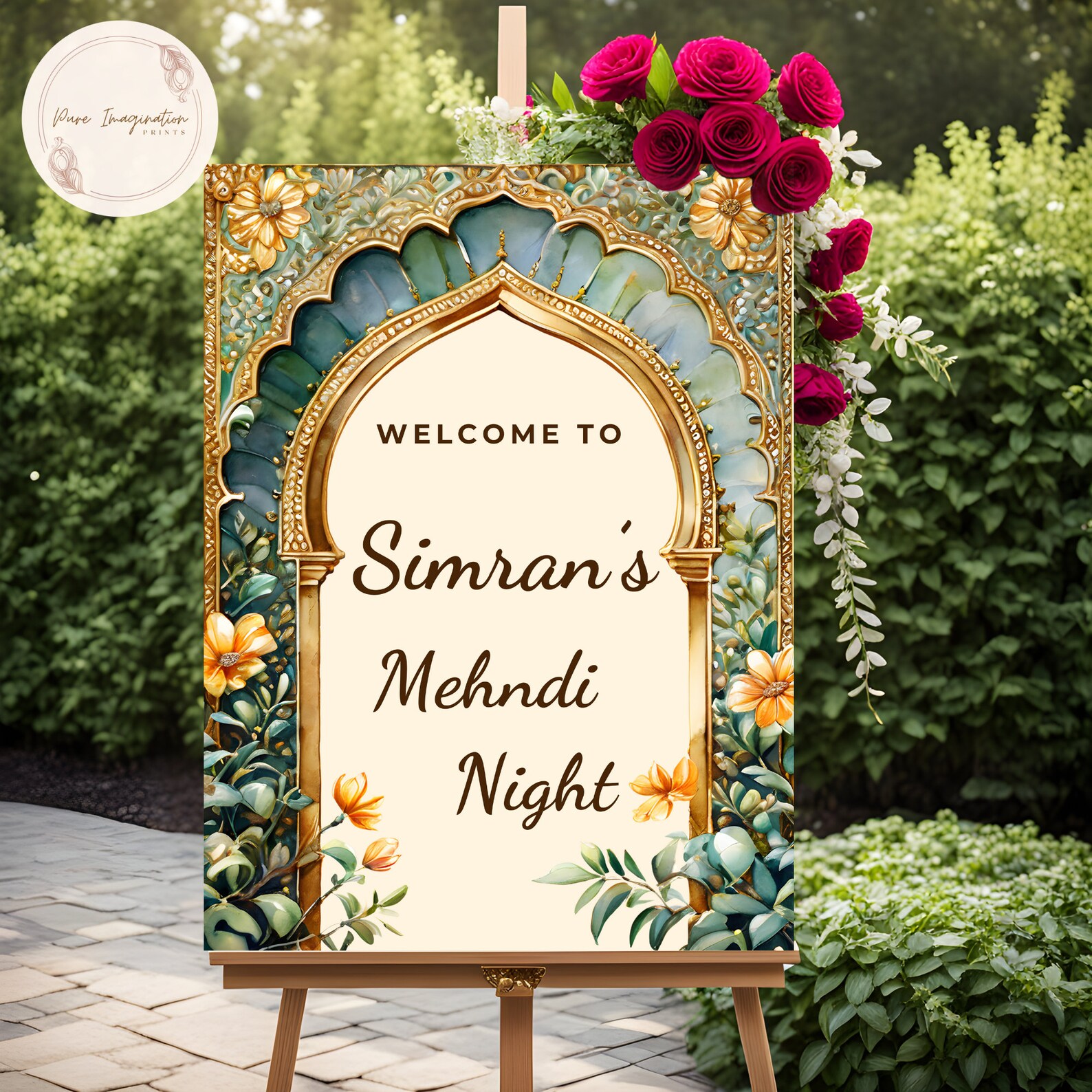 Mehndi Welcome Sign, Indian Wedding Decor, Indian Mehndi Event, Desi ...