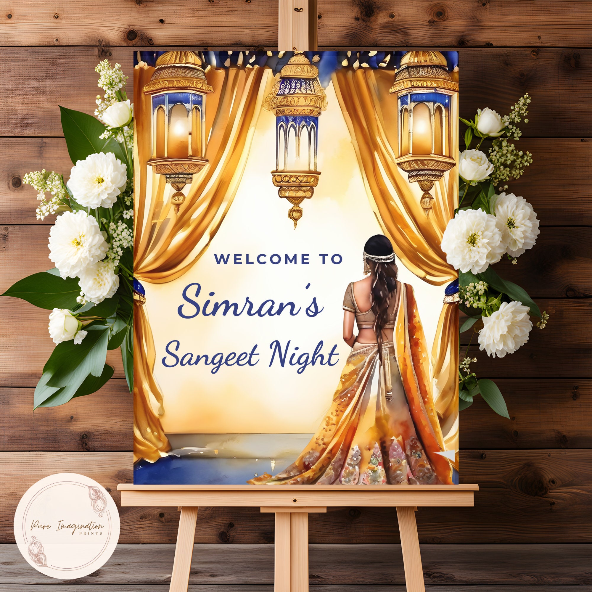 Sangeet Welcome Sign, Indian Wedding Decor, Indian Sangeet Sign ...