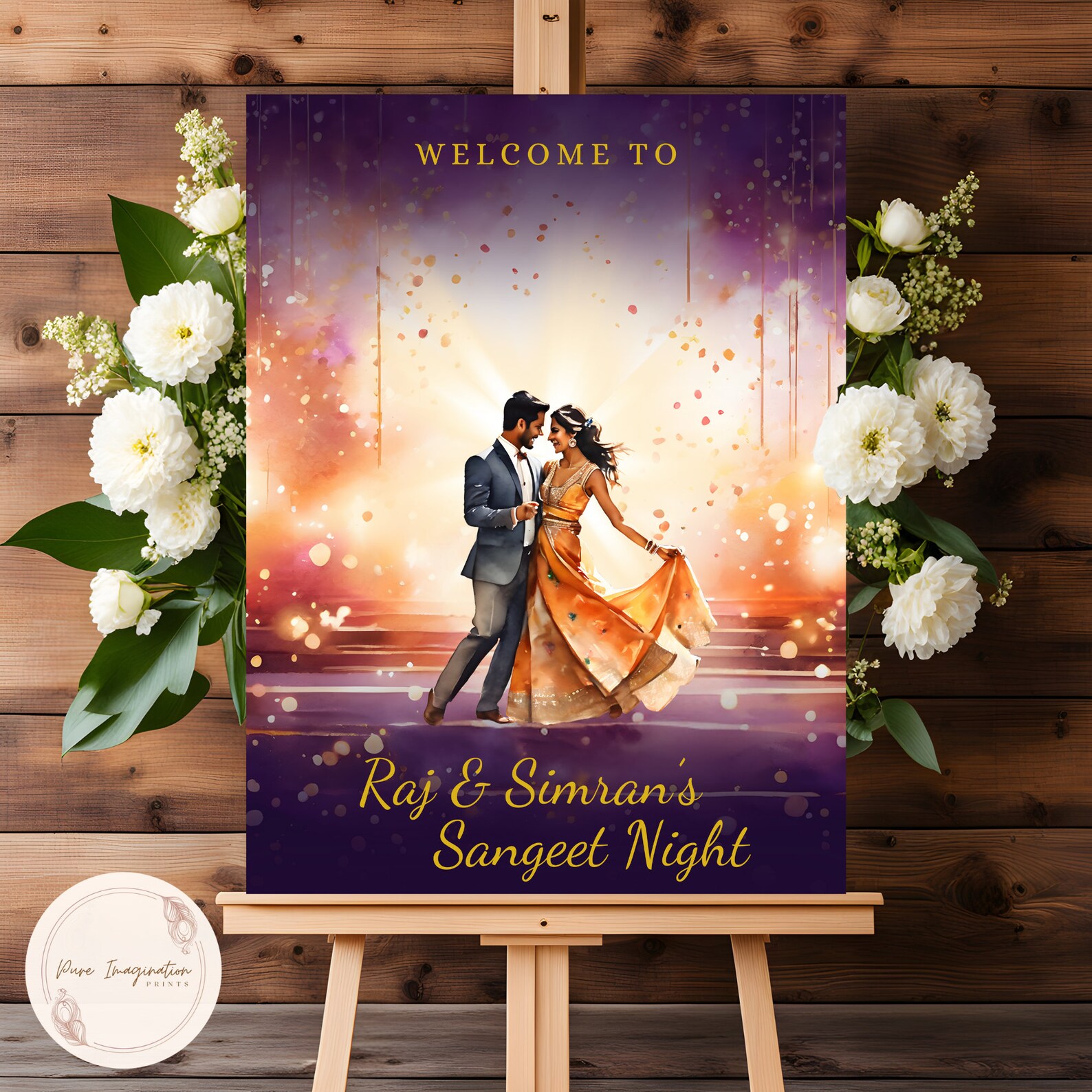 Sangeet Welcome Sign, Indian Wedding Decor, Indian Sangeet Sign ...