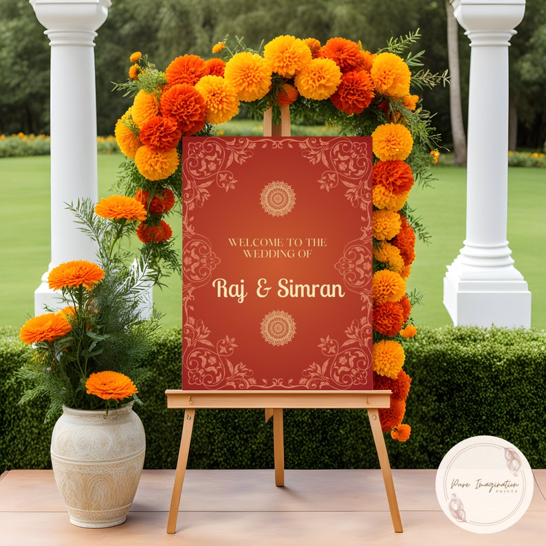 Indian Wedding Welcome Sign, Indian Wedding Decor, Indian Wedding Sign ...