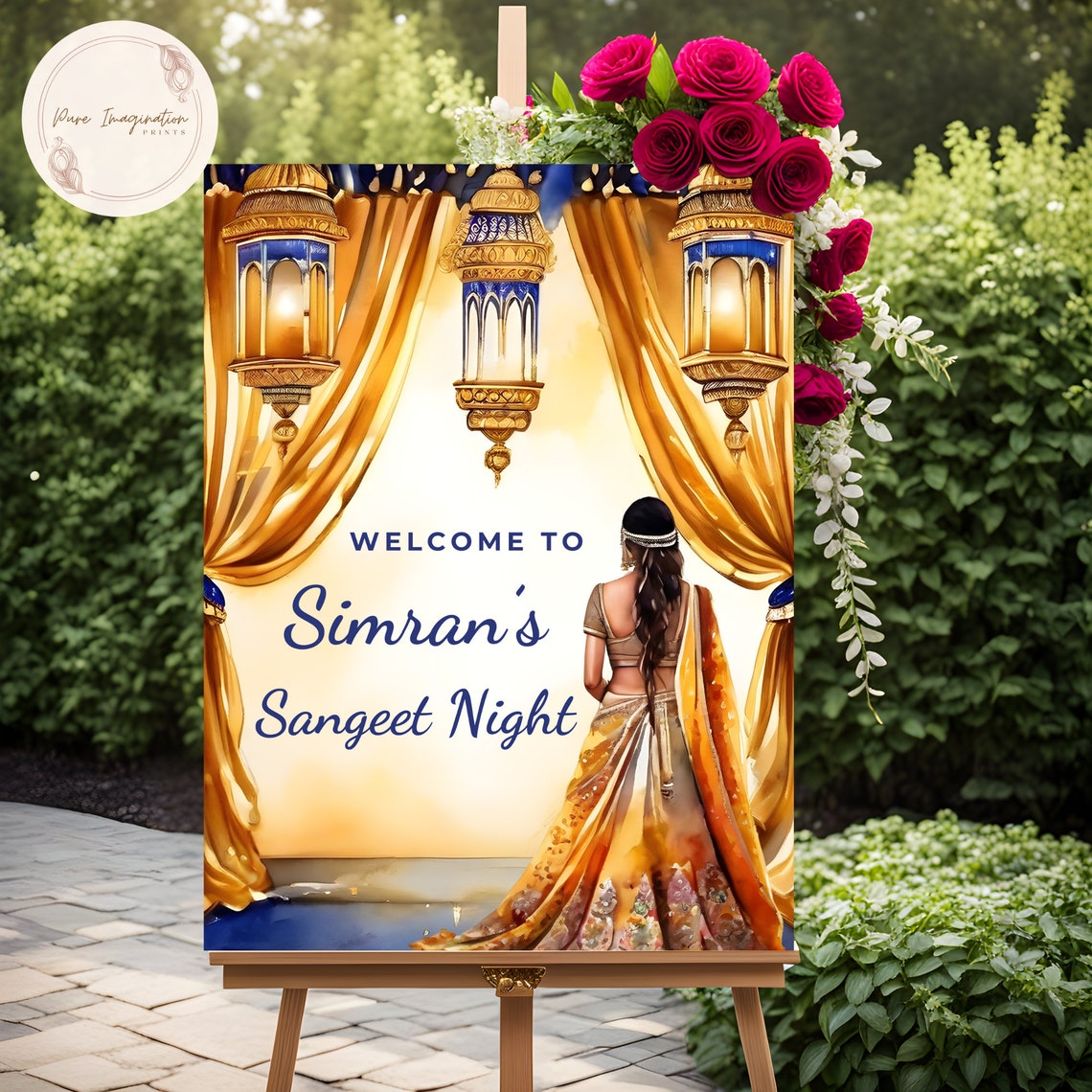 Sangeet Welcome Sign, Indian Wedding Decor, Indian Sangeet Sign ...