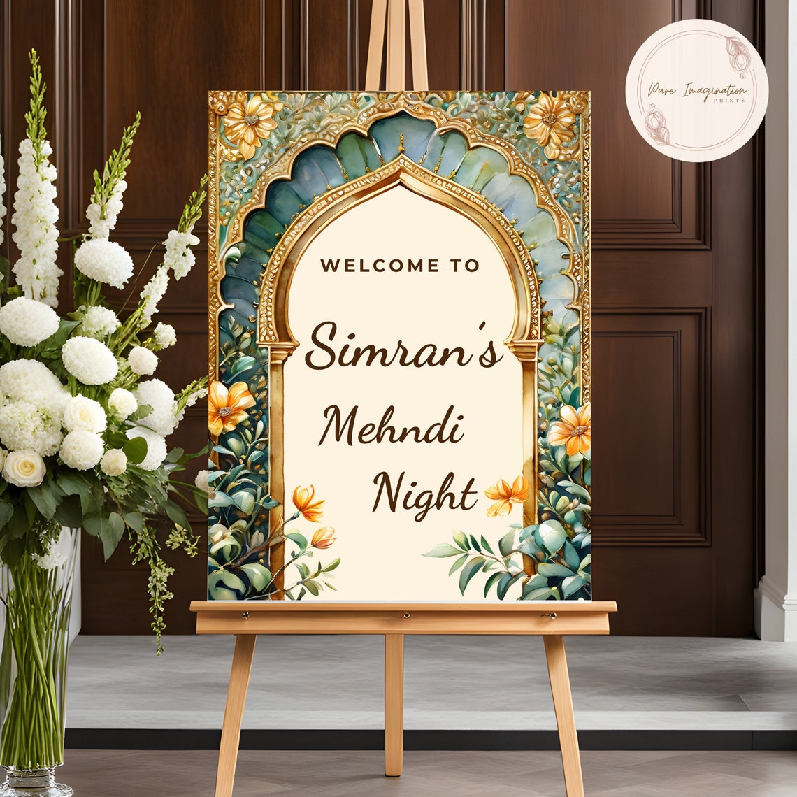 Mehndi Welcome Sign, Indian Wedding Decor, Indian Mehndi Event, Desi ...