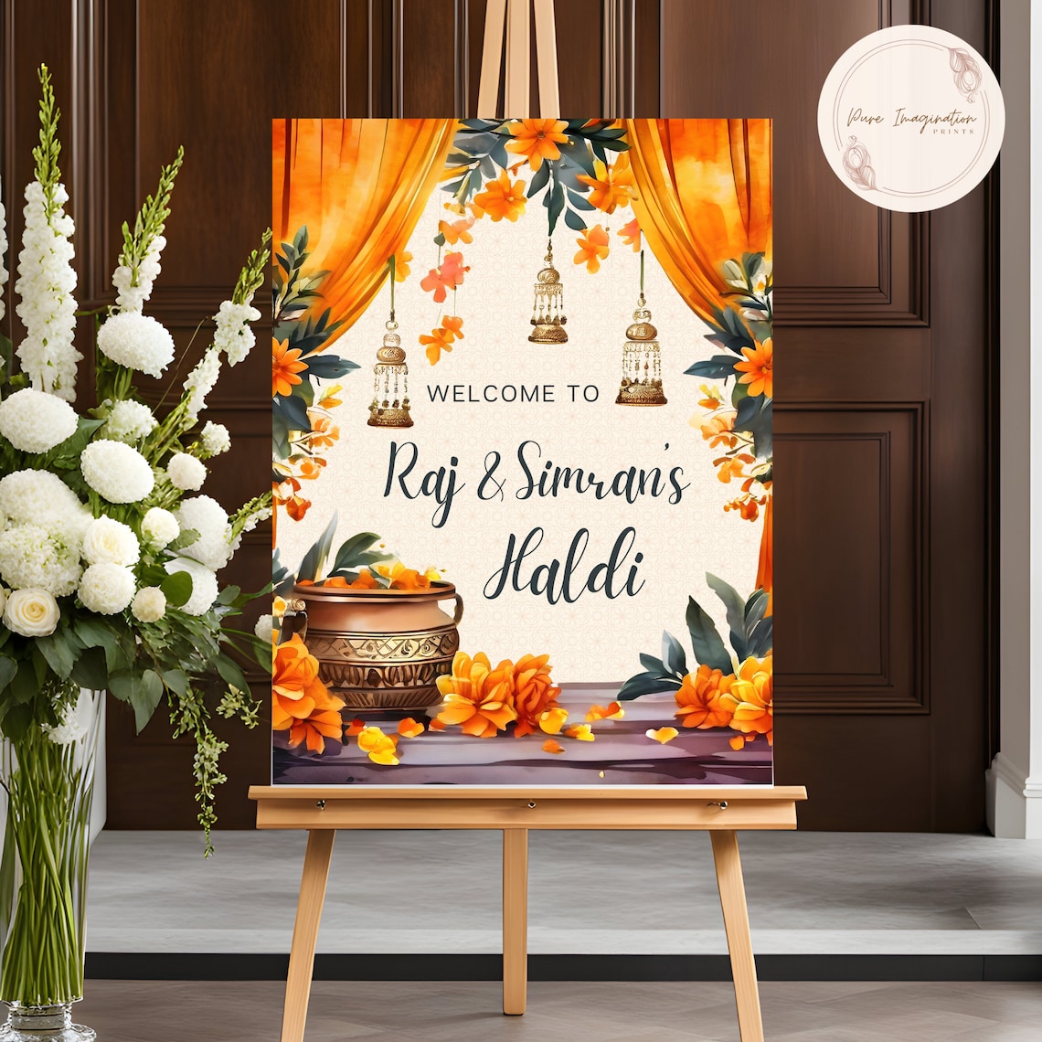 Haldi Welcome Sign, Indian Wedding Decor, Indian Haldi Event, Desi ...
