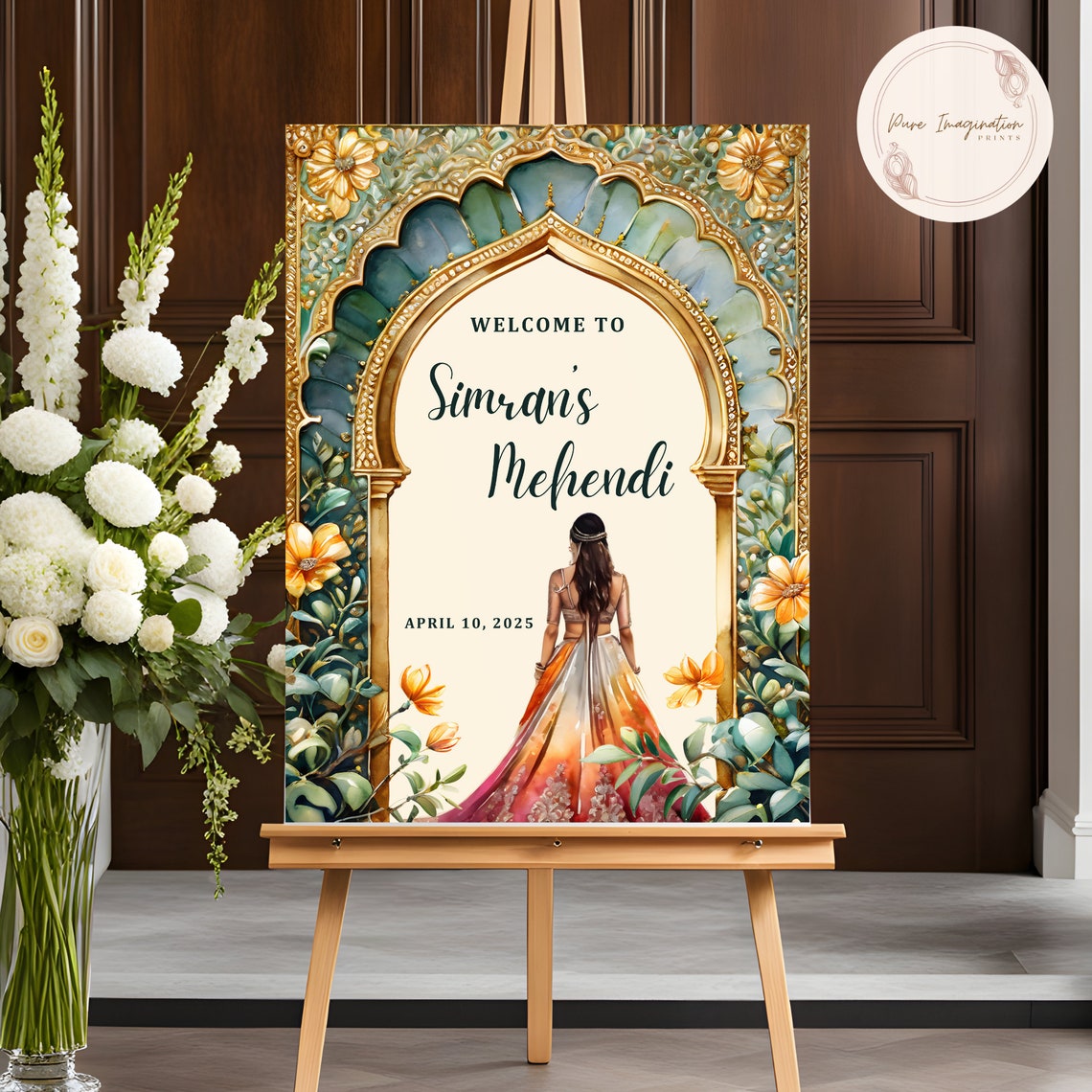 Mehndi Welcome Sign, Indian Wedding Decor, Indian Mehndi Event, Desi ...