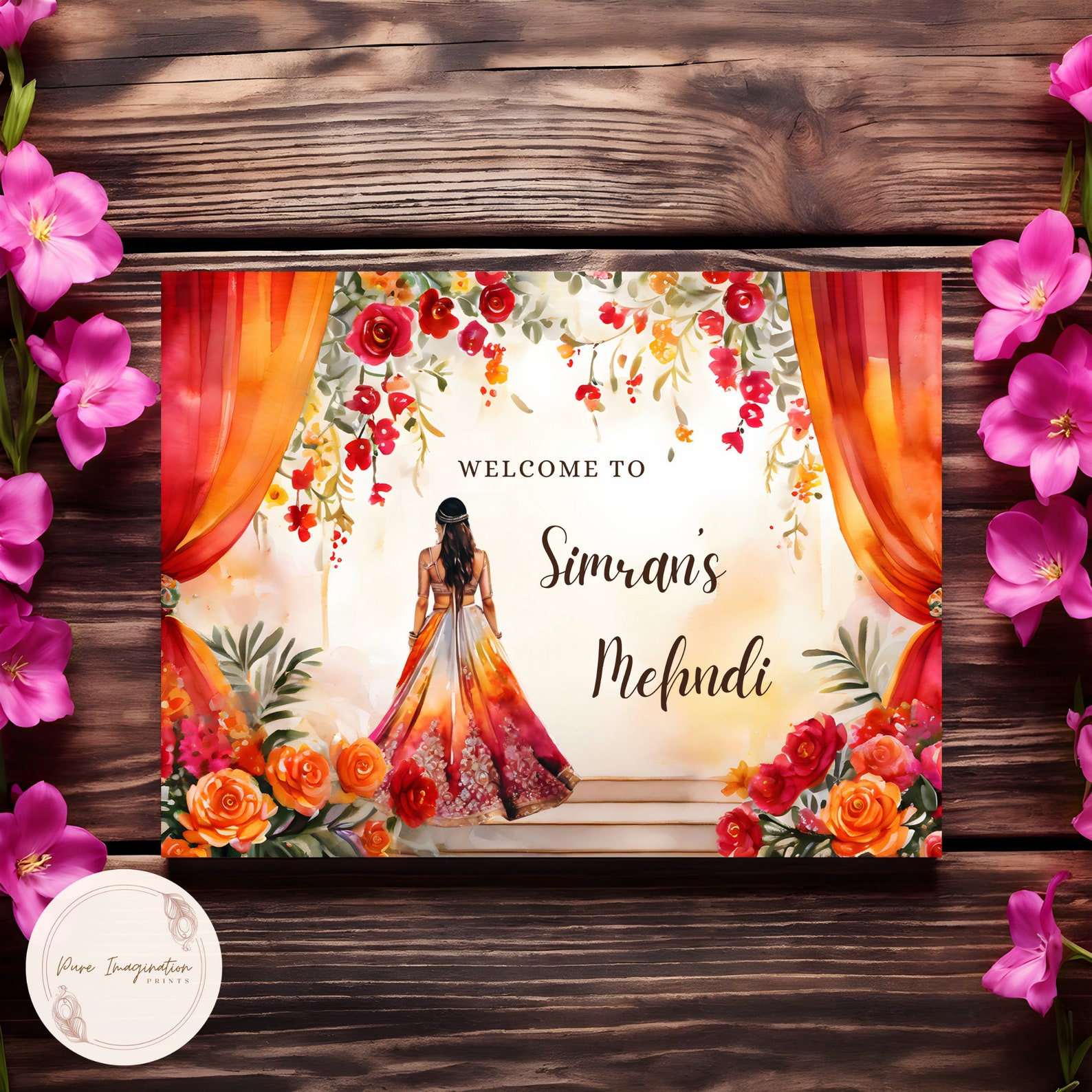 Mehndi Welcome Sign, Indian Wedding Decor, Indian Mehndi Event, Desi ...