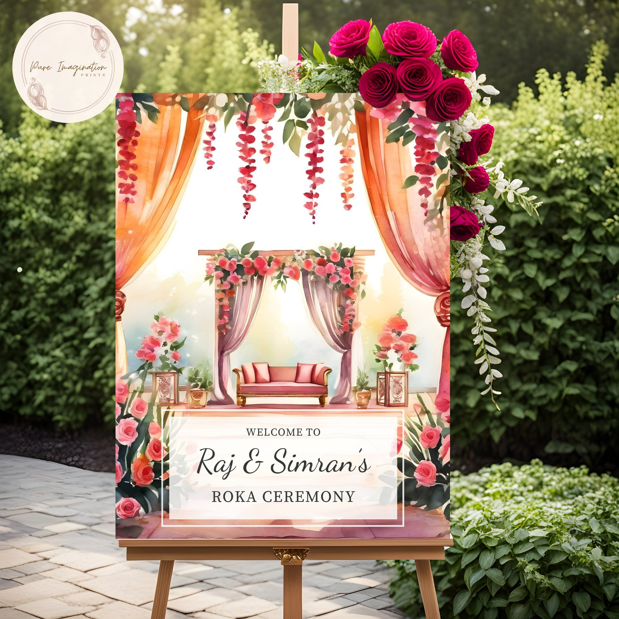 Roka Welcome Sign, Indian Wedding Decor, Indian Roka Event, Desi Event ...