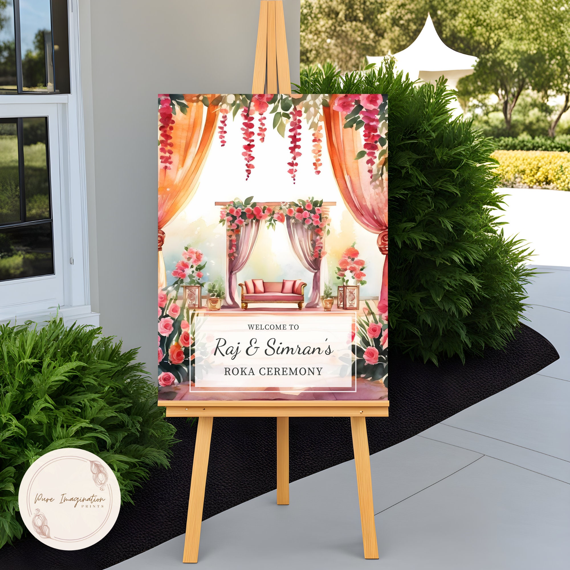 Roka Welcome Sign, Indian Wedding Decor, Indian Roka Event, Desi Event ...