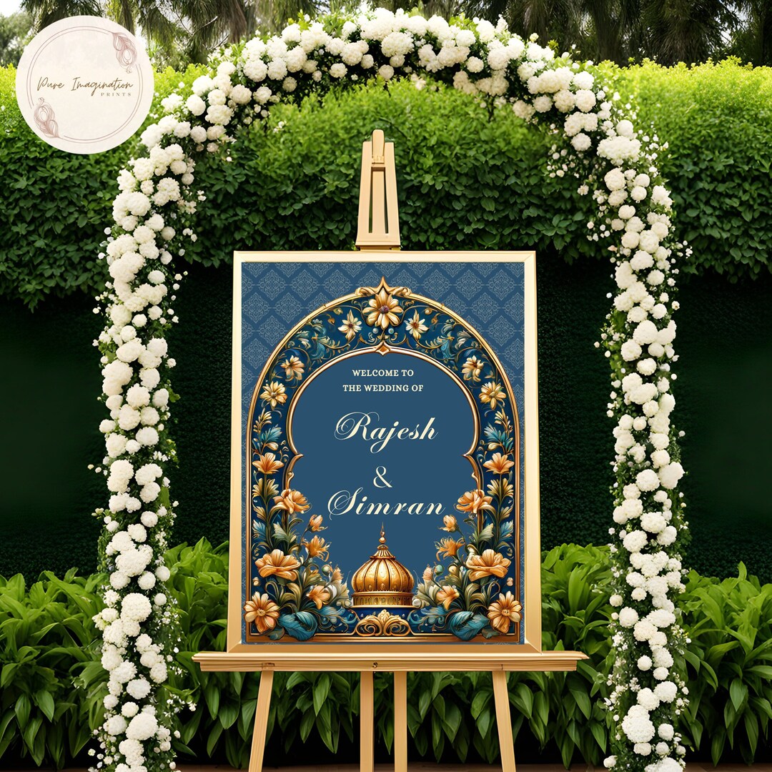 Indian Wedding Welcome Sign, Indian Wedding Decor, Indian Wedding Sign ...