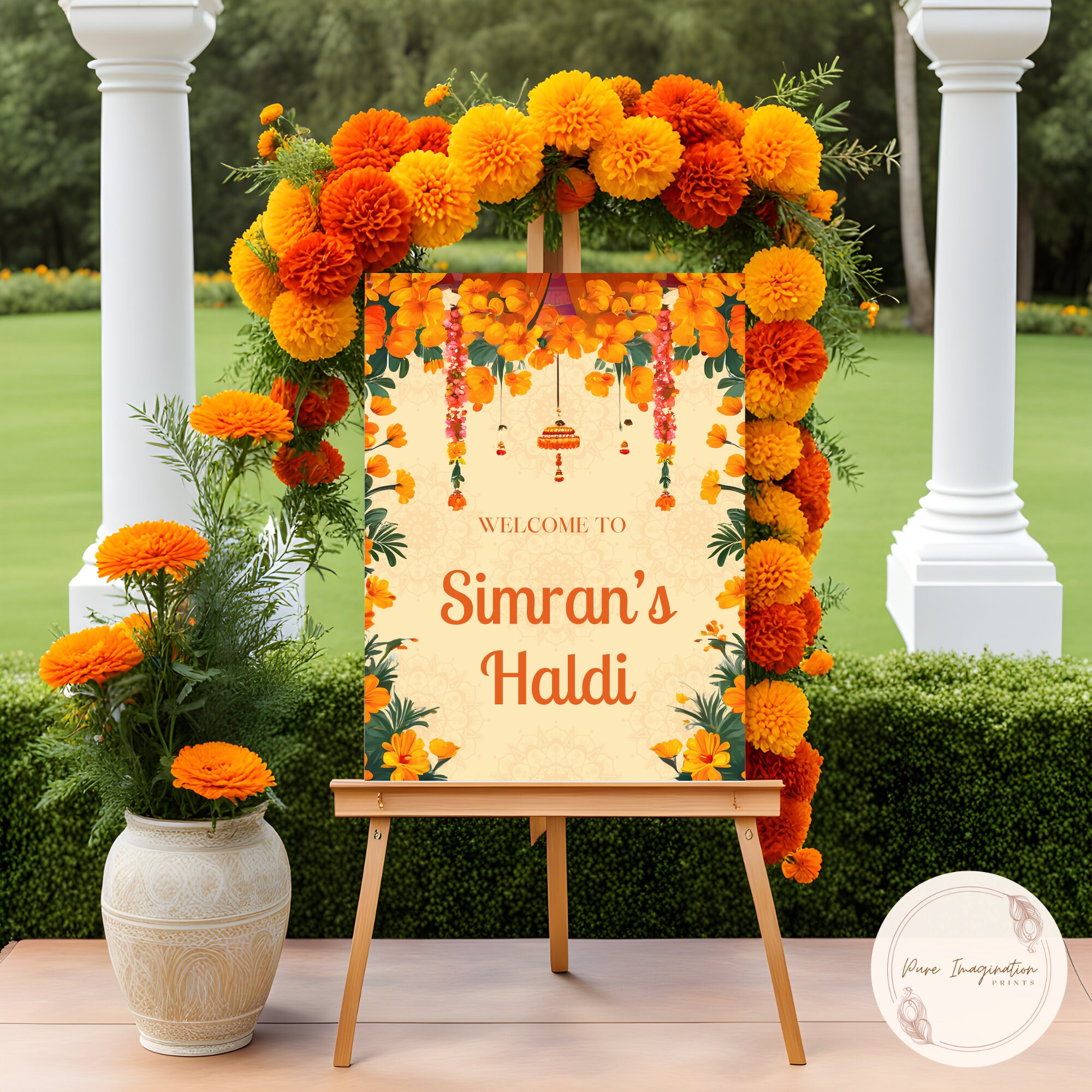 Haldi Welcome Sign, Indian Wedding Decor, Indian Haldi Event, Desi ...