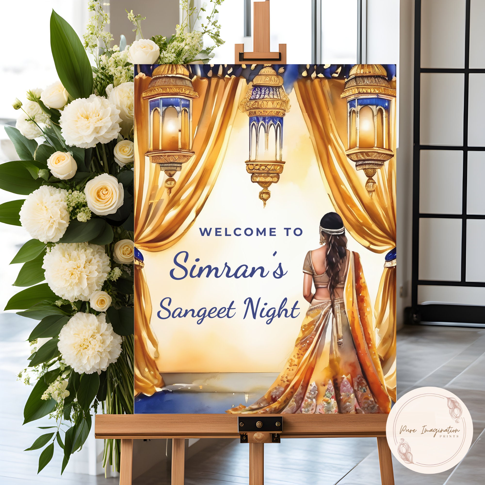 Sangeet Welcome Sign, Indian Wedding Decor, Indian Sangeet Sign ...