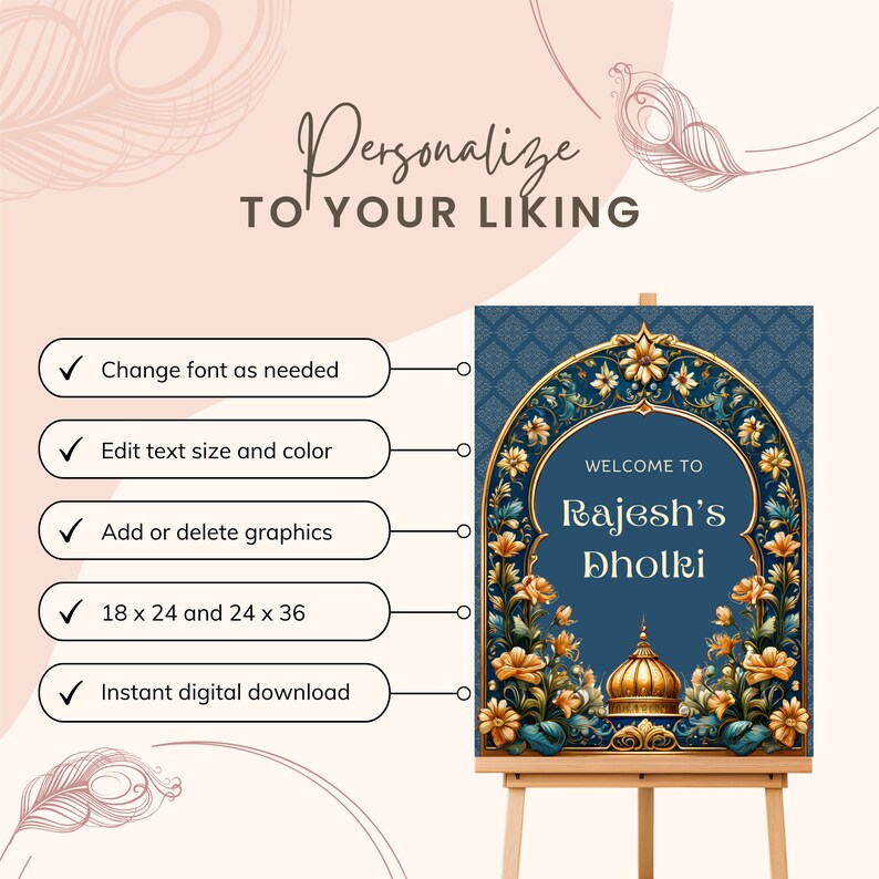 Dholki Welcome Sign, Dholki Decor, Indian Wedding Decor, Indian Dholki ...