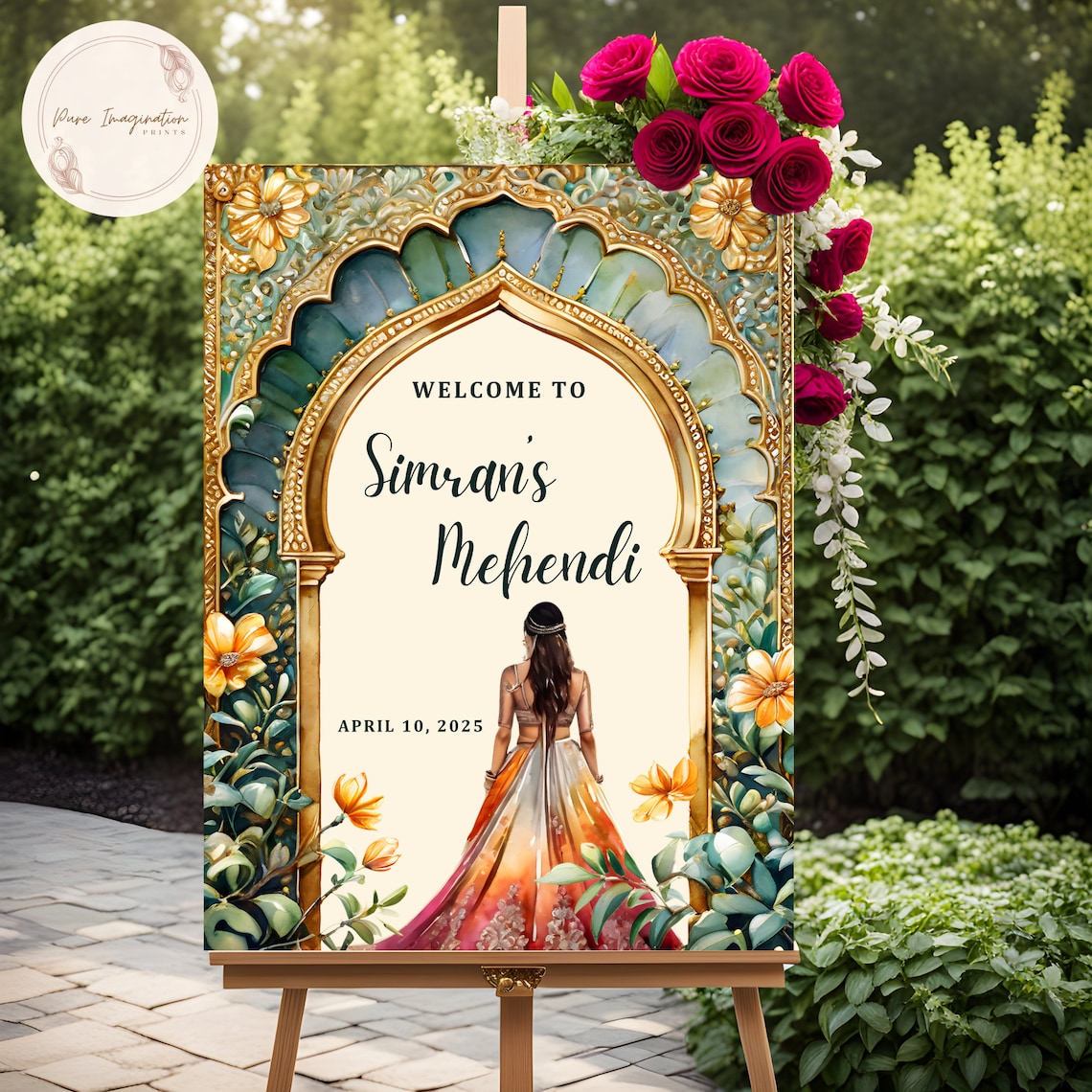 Mehndi Welcome Sign, Indian Wedding Decor, Indian Mehndi Event, Desi ...