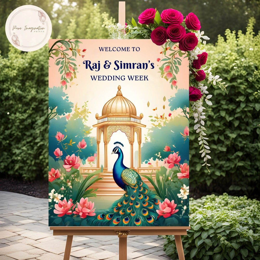 Indian Wedding Welcome Sign, Indian Wedding Decor, Indian Wedding Sign ...