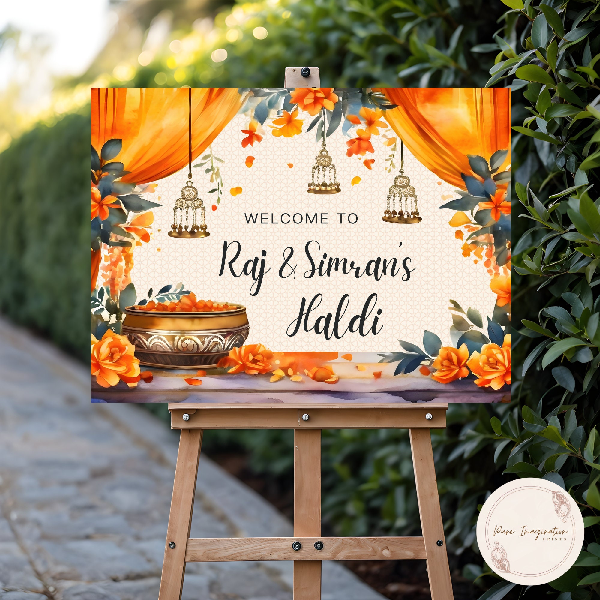 Haldi Welcome Sign, Indian Wedding Decor, Indian Haldi Event, Desi ...