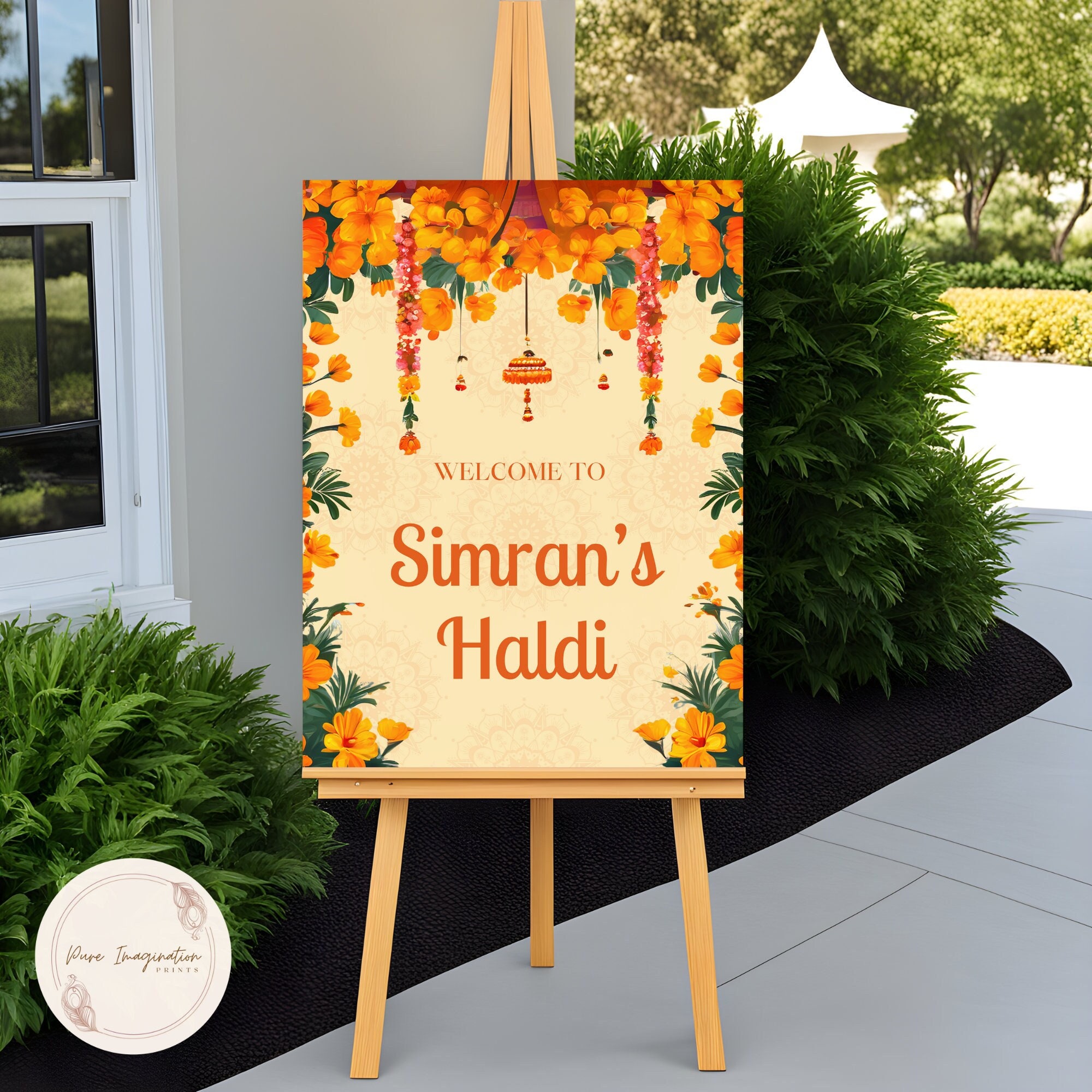 Haldi Welcome Sign, Indian Wedding Decor, Indian Haldi Event, Desi ...