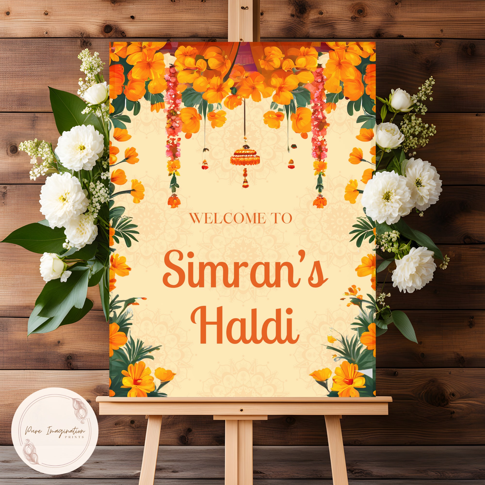 Haldi Welcome Sign, Indian Wedding Decor, Indian Haldi Event, Desi ...