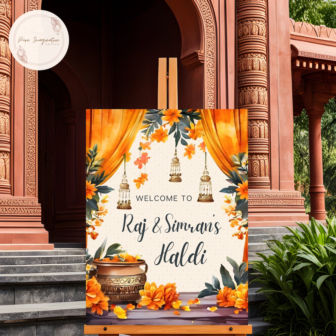 Haldi Welcome Sign, Indian Wedding Decor, Indian Haldi Event, Desi ...