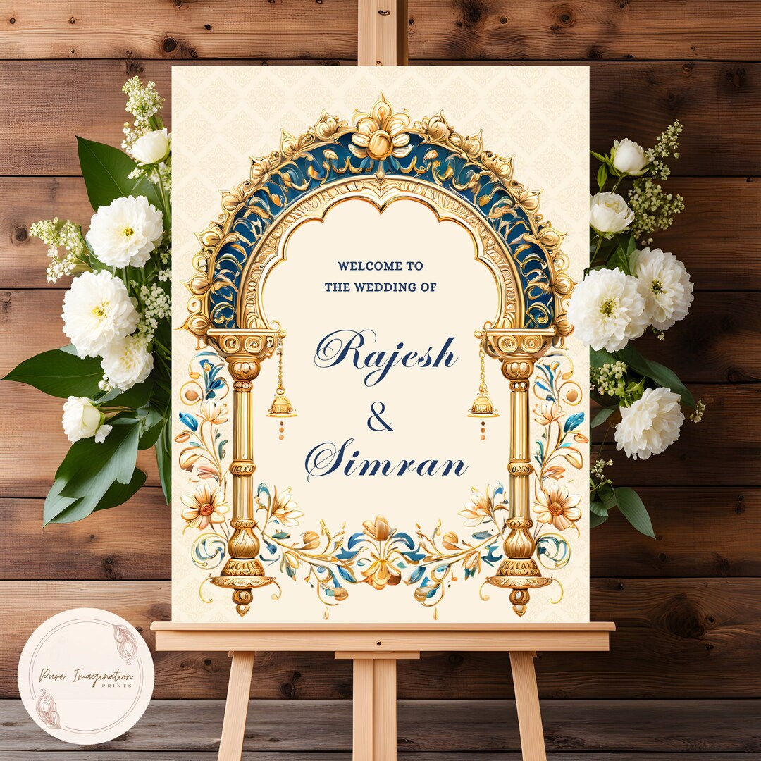 Indian Wedding Welcome Sign, Indian Wedding Decor, Indian Wedding Sign ...