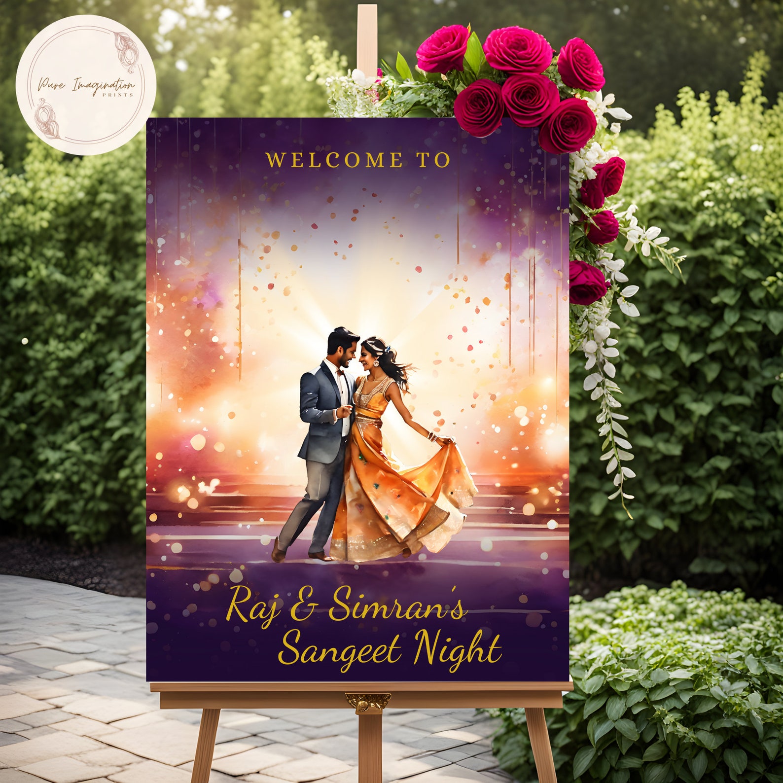 Sangeet Welcome Sign, Indian Wedding Decor, Indian Sangeet Sign ...