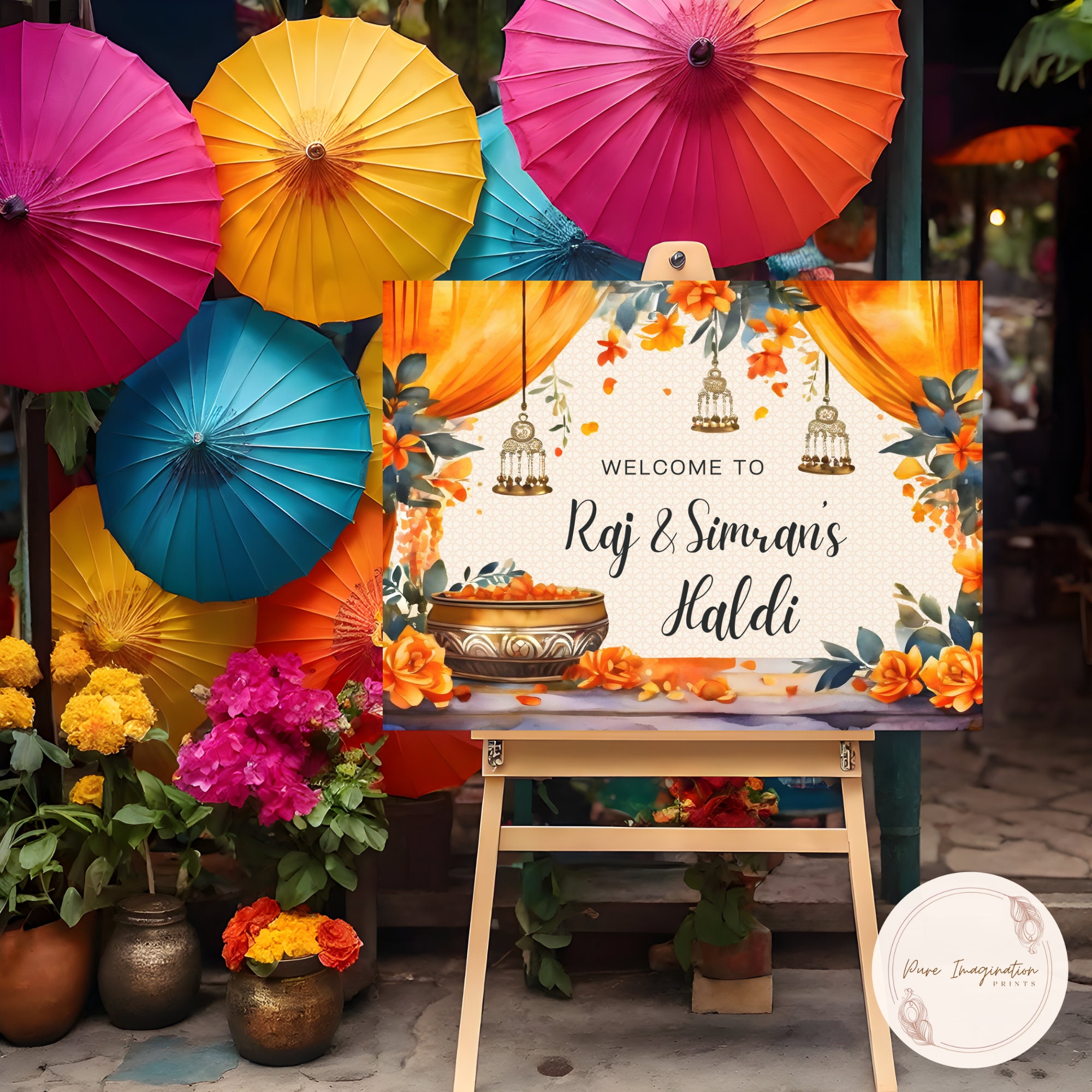 Haldi Welcome Sign, Indian Wedding Decor, Indian Haldi Event, Desi ...