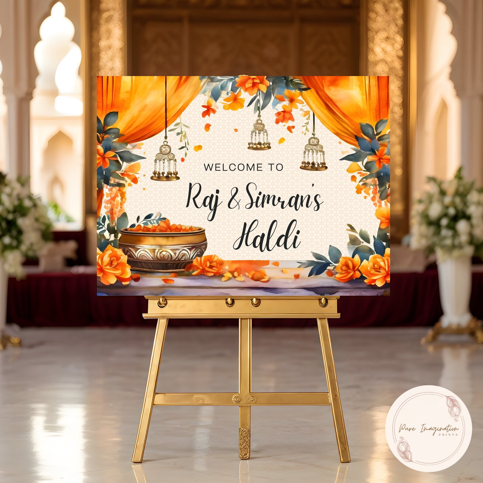 Haldi Welcome Sign, Indian Wedding Decor, Indian Haldi Event, Desi ...