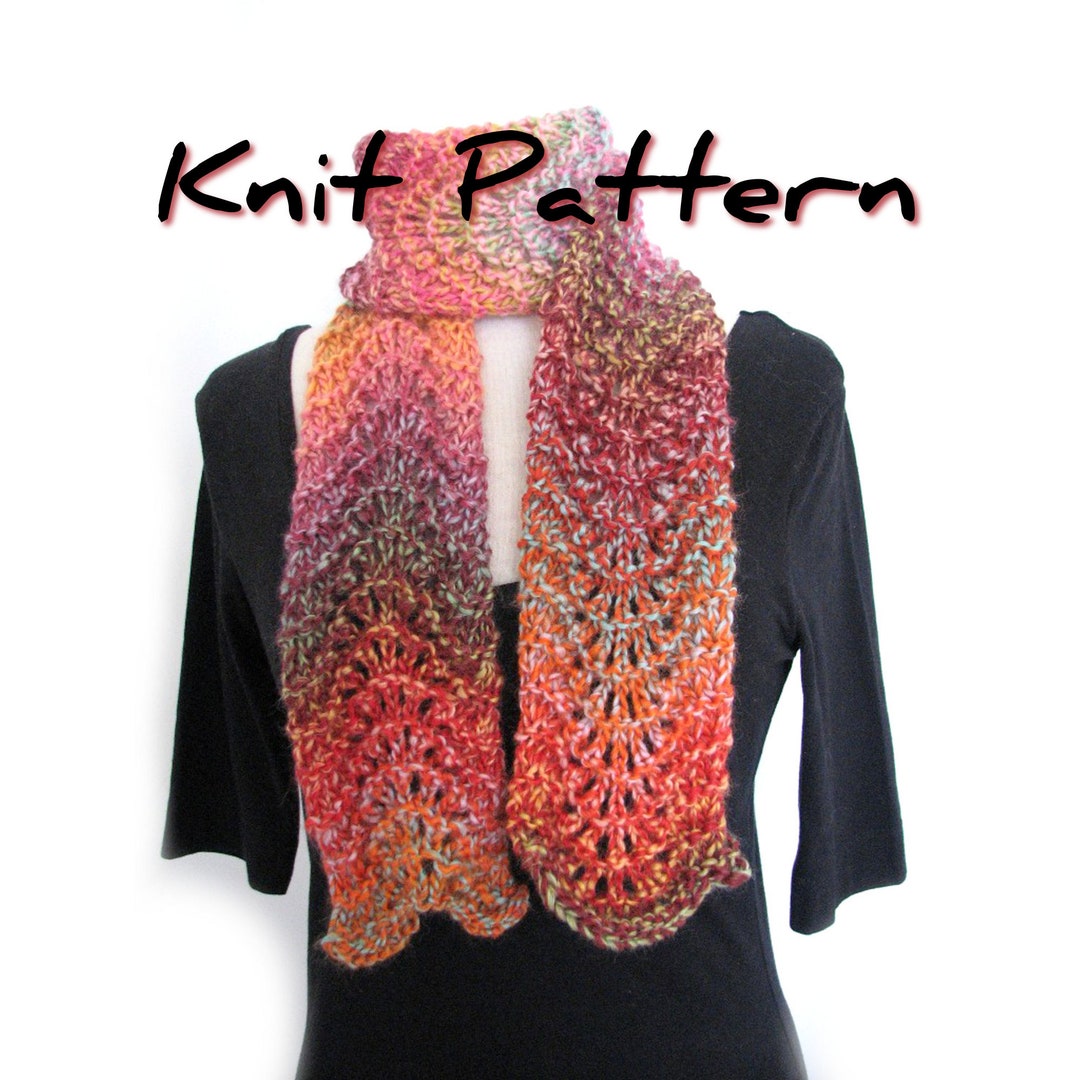 Chunky Ripple Lace Scarf Knitting Pattern Downloadable Pdf - Etsy UK