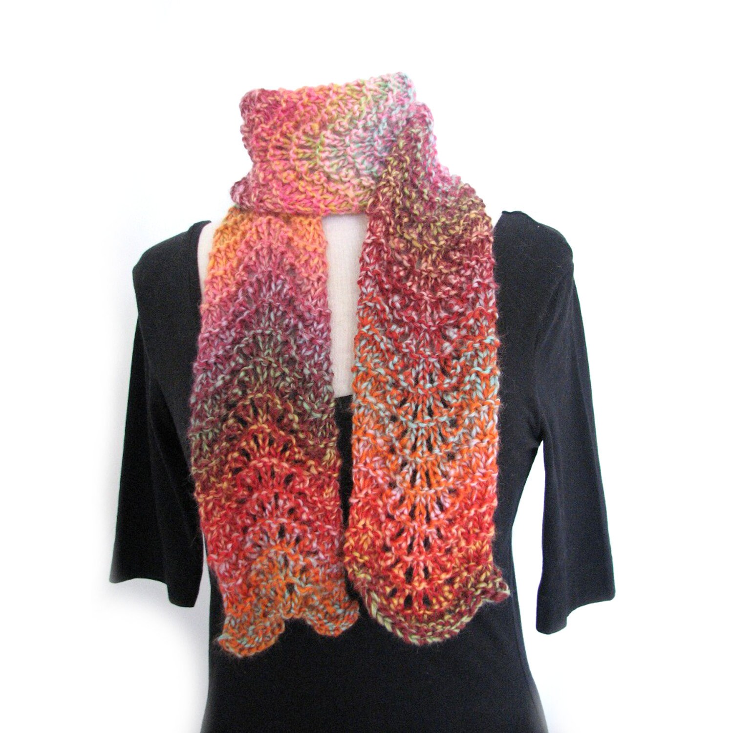 Chunky Ripple Lace Scarf Knitting Pattern Downloadable Pdf - Etsy UK
