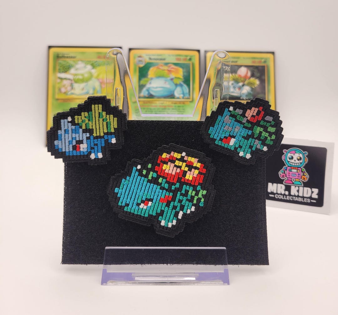 Pokemon 8-bit Tribute Morale Patch Combo - Bulbasaur, Ivysaur and Venusaur - Etsy