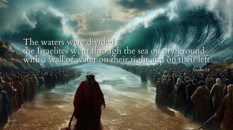 Crossing the Red Sea Verse, Exodus 14:1, Bible Art, DIGITAL PRINT ...