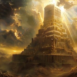 Tower of Babel, Genesis 11:1–9, Bible Art, DIGITAL PRINT, Christian ...