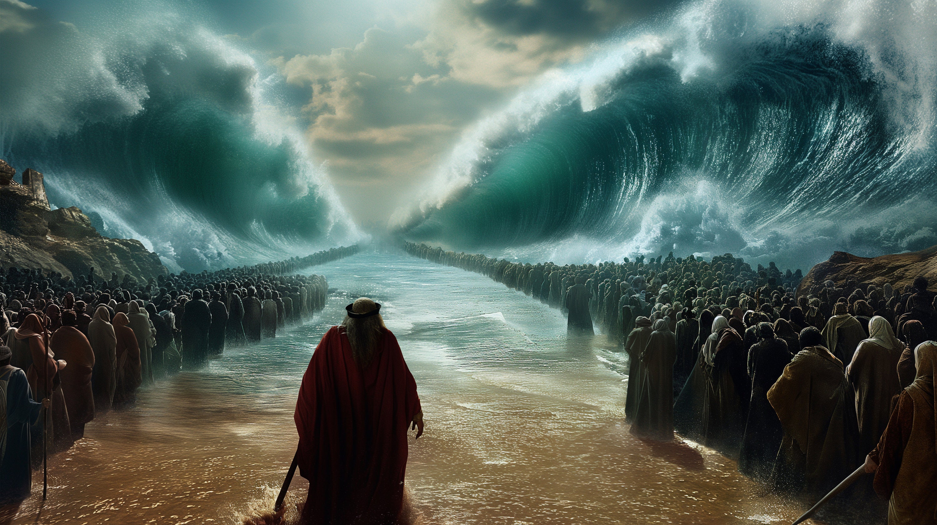 Crossing the Red Sea, Exodus 14:1, Bible Art, DIGITAL PRINT GIFT ...