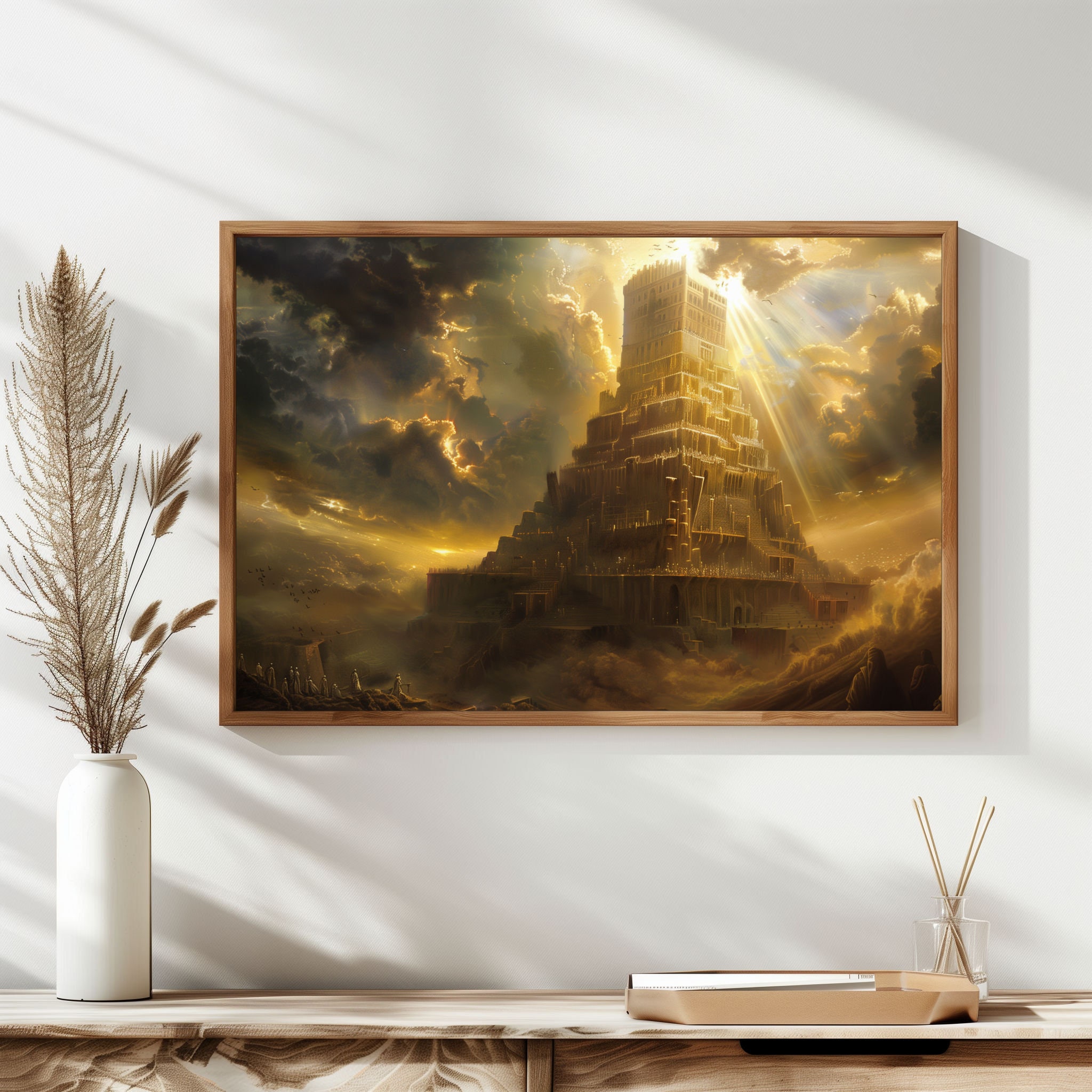 Tower of Babel, Genesis 11:1–9, Bible Art, DIGITAL PRINT, Christian ...