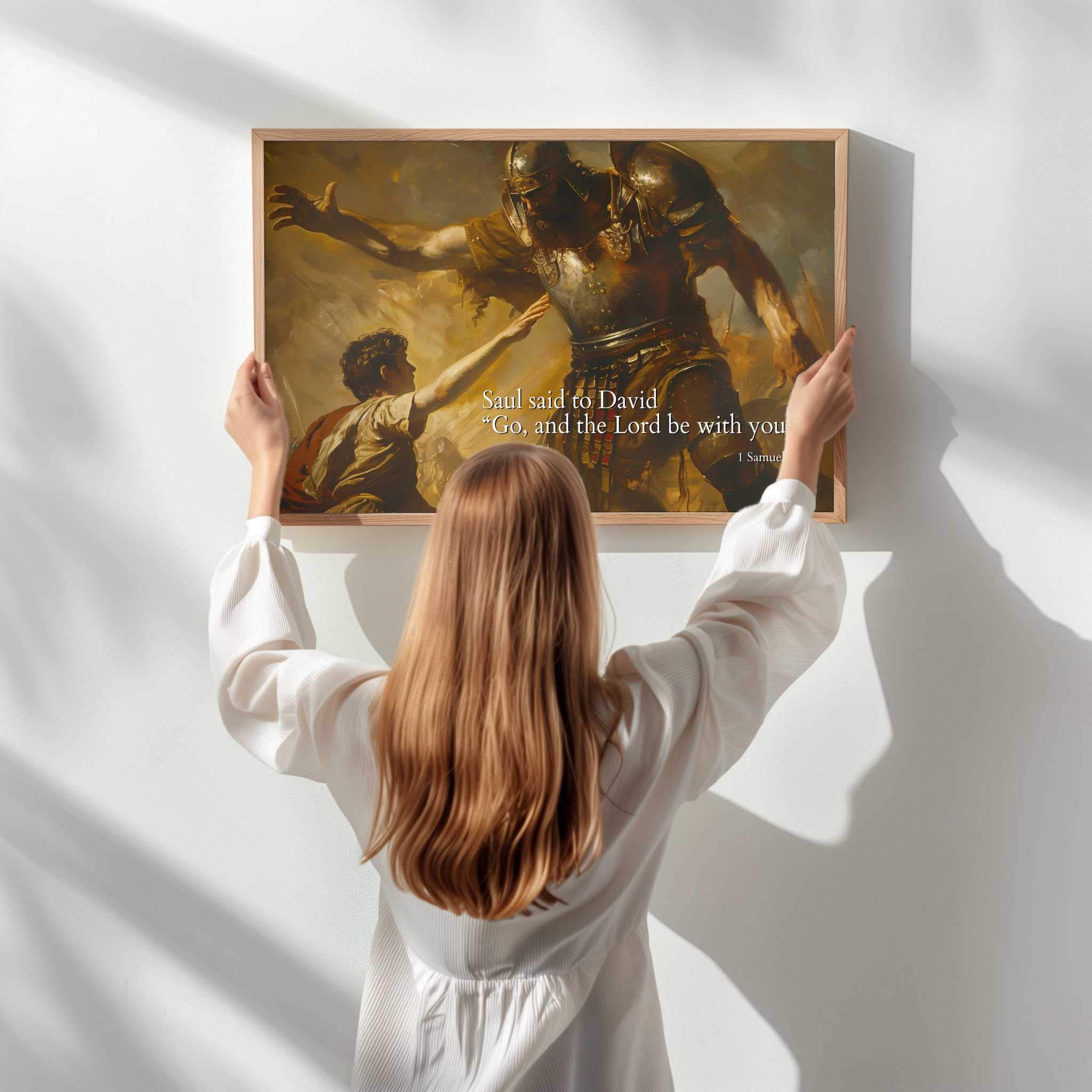 David and Goliath Verse, 1 Samuel 17, Bible Art, DIGITAL PRINT ...