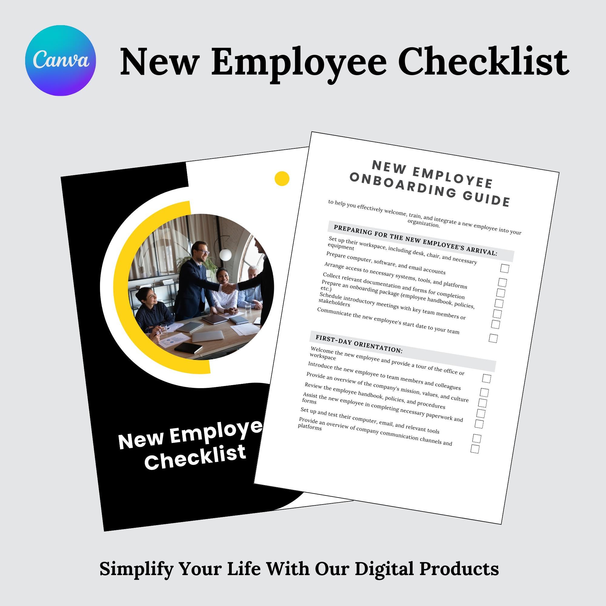 Employee Checklist Template, Employee Training Checklist, Employee ...