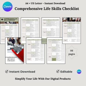 Life Lessons Routine Chart, Life Skills Checklist, Goal Setting ...