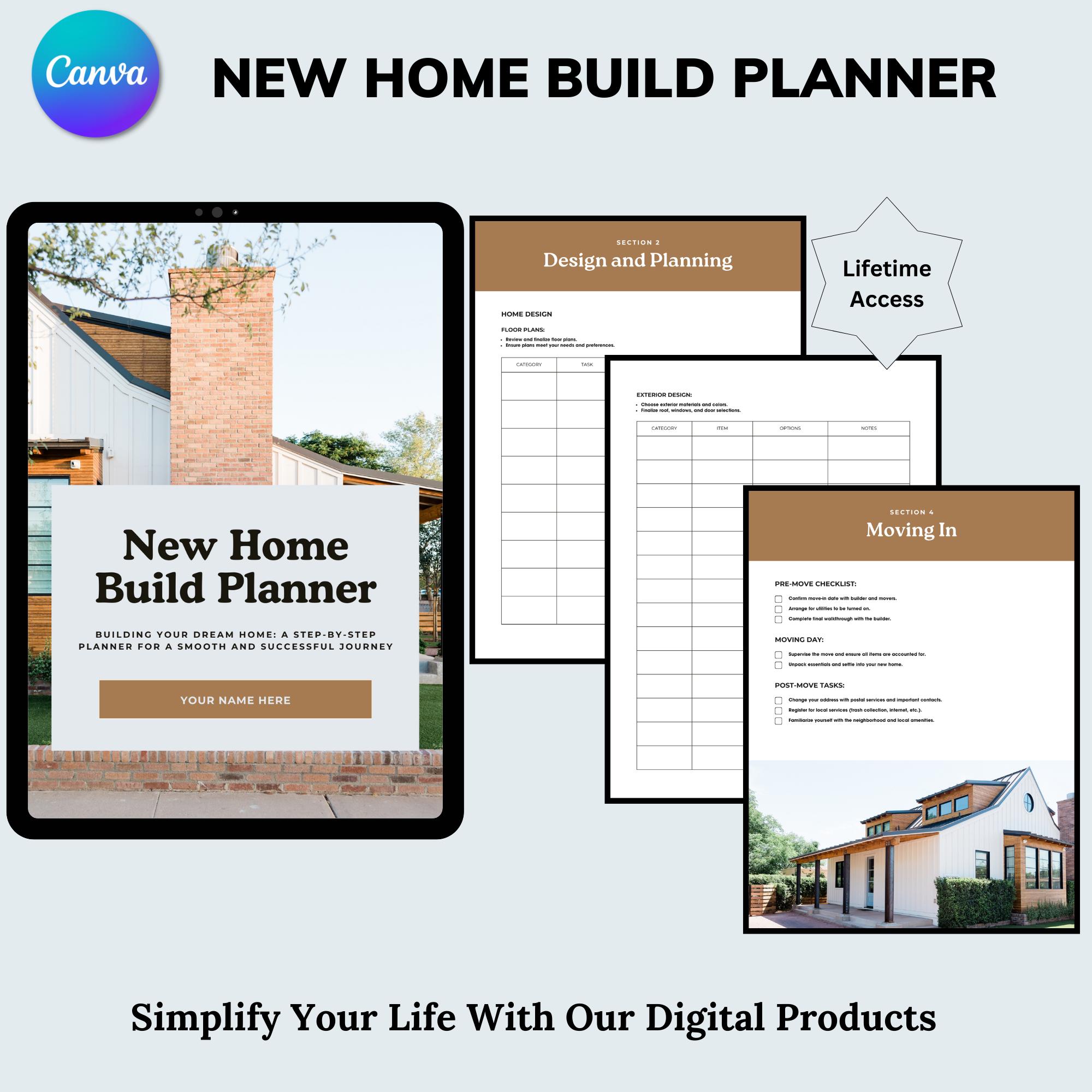Home Build Planner, New Home Build Planner, Building Project Organizer, Home Construction ...